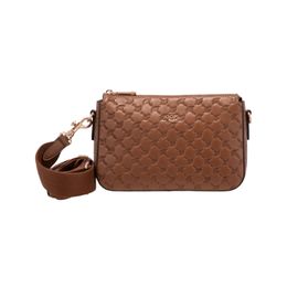 JOOP! Umh&auml;ngetasche JOOP "leggero stampa jasmina shoulderbag shz", Damen, Gr. B/H/T: 24cm x 15cm x 6cm, cognac, Rindsleder, Taschen Umh&auml;ngetasche, Damen Schultertasche mit modischer Pr&auml;gung