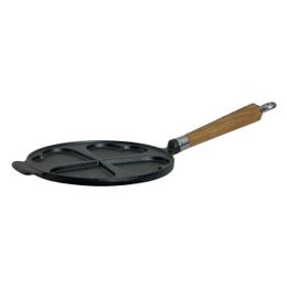 Bratpfanne RONNEBY BRUK "Maestro Herzpfannkuchen-Pfanne, &Oslash; 24 cm, mit Holzgriff", schwarz, mit eichenholzgriff, B:24cm H:7cm L:51cm, Pfannen, Bratpfanne