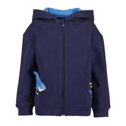 Kapuzensweatjacke Blue Seven, Jungen, Gr. 98, ultramarin, Sweatware, Obermaterial: 100% Baumwolle, bedruckt, unifarben, Basic normal, Rundhals, Rippb&uuml;ndchen, Sweatjacken