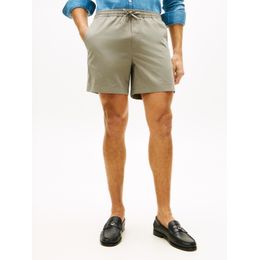 Shorts Tommy Hilfiger "DOVER POPLIN", Herren, Gr. 30, N-Gr, hydrogen grau, Web, Obermaterial: 98% Baumwolle, 2% Elasthan, regular fit kniefrei, Hosen Shorts, aus Paper-Touch-Baumwolle, elastischer Bund