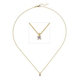 Kette mit Anh&auml;nger Jobo "Solit&auml;r Diamant Brillant 0,25 ct.", gelbgold 585, Halsketten, Damen, Diamanten Gelbgold 585, L: 45, Diamanten, Gelbgold 585, 14 Karat 585 Gold 45 cm