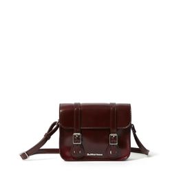 Satchel Dr. Martens, Damen, Gr. B/H/T: 18cm x 12,5cm x 5cm, cherry rot oxford, Leder, Taschen, 7" Satchel Bag, Schultertasche mit Schnallenverschl&uuml;ssen