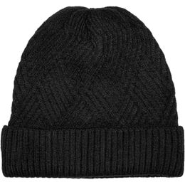 Strickm&uuml;tze styleBREAKER "Strickm&uuml;tze mit Rauten Rippmuster", Damen, schwarz, Obermaterial: 100% Polyacryl PAN., Modisch, M&uuml;tzen Strickm&uuml;tze