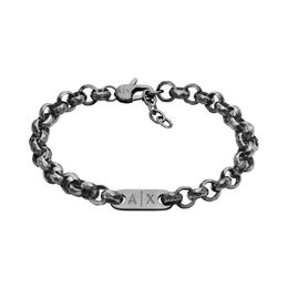 Armband Armani Exchange "Schmuck Geschenk Edelstahl", gunfarben, Armb&auml;nder, Damen, 21,5cm, Edelstahl, Armband