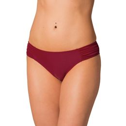 Bikini-Hose AQUARTI "Bikinihose Aquarti Damen Bikinihose mit seitlichen Raffungen", Damen, Gr. 42, N-Gr, rot (dunkelrot), Obermaterial: 80% Polyamid PA. 20% Elasthan EL., Badehosen Bikini-Hose