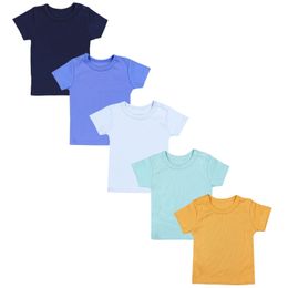 T-Shirt TUPTAM "Shirt Baby Kurzarm T-Shirt 5er Set", M&auml;dchen, Gr. 86, blau (mehrfarbig 5), Obermaterial: 100% Baumwolle CO., Shirts T-Shirt