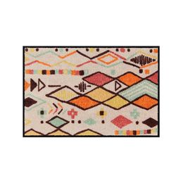 Fu&szlig;matte Salonloewe Gr. 1, ecru, bunt, B:30cm H:7mm L:100cm, Kunstfaser, Polyamid, Teppiche, Fu&szlig;matte