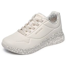 Sneaker Skechers "UNO LITE-SUBTLE PRINTS", Herren, Gr. 37, sanftes wei&szlig;, Lederimitat, kontrastfarbene Details, Schuhe Sneaker, Halbschuh, Schn&uuml;rschuh, Freizeitschuh mit gemusterter Sohle