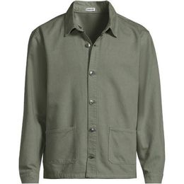 LANDS' END Soft Comfort Hemdjacke im Leinenmix, Herren,  Gr&uuml;n, by Lands' End
