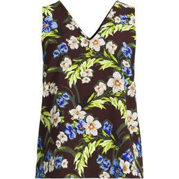 LANDS' END Creaseless Top mit V-Ausschnitt, Damen,  Braun, Polyester, by Lands' End