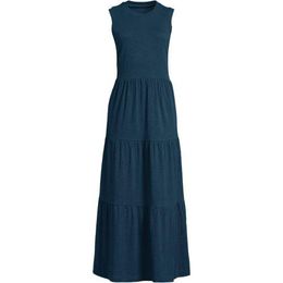 LANDS' END Flammgarn-Maxikleid aus reiner Baumwolle, Damen,  Blau, by Lands' End