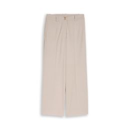 Tom Tailor Damen TTLEA WIDE Hose mit B&uuml;gelfalte, beige, Meliert, Gr. 38/32