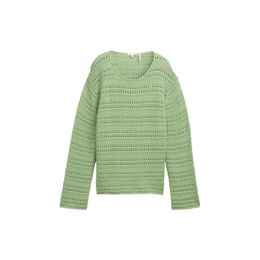 Tom Tailor Damen Strickpullover aus Bio-Baumwolle, gr&uuml;n, Uni, Gr. XXXL