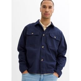 bonprix &Uuml;bergangsjacke aus reiner Baumwolle, blau, Gr.62, leichte &Uuml;bergangsjacke aus hautfreundlicher Baumwoll-Twill Qualit&auml;t mit aufgesetzten Taschen, aus 100% Baumwolle