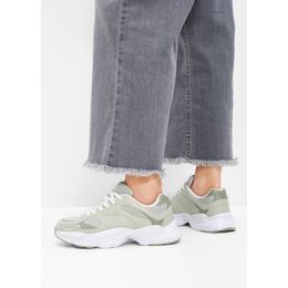 bonprix Chunky Sneaker mit leichter Sohle, gr&uuml;n, Gr.40, L&auml;ssiger Chunky Sneaker mit Materialmix, aus Vegan