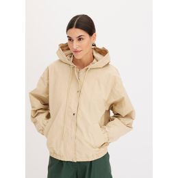 bonprix Oversize Blouson, beige, Gr.40, Oversize Blouson in ballon&auml;hnlicher Form mit zwei Eingrifftaschen vorne und einer w&auml;rmenden Kapuze mit Kordelzug
