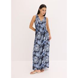 bonprix Maxikleid aus softem Viskose-Mix, blau, Gr.44/46 (L), sommerliches Maxikleid aus softem Viskose-Mix mit modischem Print, aus Viskose