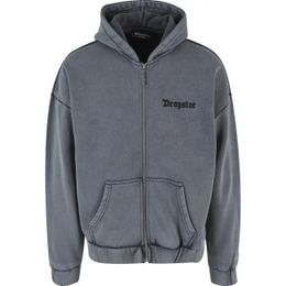 Kapuzensweatshirt DROPSIZE "Dropsize Herren Dropsize Super Heavy Blank Zip Cardigan", Herren, Gr. L, washedgrau, 70% Baumwolle, 30% Polyester, unifarben, Sweatshirts