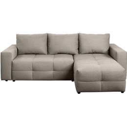 Ecksofa exxpo - SOFA FASHION, taupe, B:261cm H:95cm T:158cm, Sofas, Ecksofa, Praktische Funktionsecke mit Federkern, Bettfunktion und Stauraum