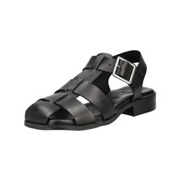 Riemchensandale Pavement "Pavement Sandalen Leder", Damen, Gr. 38, schwarz, Leder, Schuhe Riemchensandale