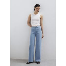 Weite Jeans Mavi "MALIBU MARINE", Damen, Gr. 30, L&auml;nge 32, lt blau str, 86% Baumwolle, 12% Polyester, 2% Elastan, weit normal, Jeans, Wide Leg Jeans