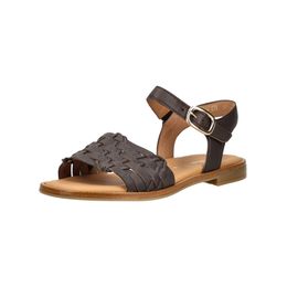 Riemchensandale Gabor "Gabor Sandalen Glattleder", Damen, Gr. 38, dunkelbraun, Glattleder, Schuhe Riemchensandale