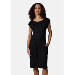 Sommerkleid Ragwear "Taggien", Damen, Gr. L (40), Normalgr&ouml;&szlig;en, schwarz, Material: 95% Viskose, 5% Elasthan, figurumspielend knielang, Rundhals, &Auml;rmel ohne &Auml;rmelschlitz, Kleider Sommerkleid, Knielanges, leichtes Midikleid