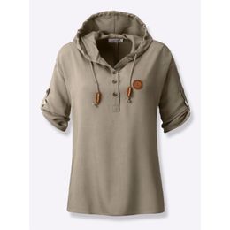 WITT Damen Longbluse mit krempelbaren &Auml;rmeln, schlamm, Gr&ouml;&szlig;e 50