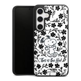 DeinDesign Galaxy S24 Handy PLA Handyh&uuml;lle Handyh&uuml;lle aus nachwachsenden Rohstoffen Organic Case Peanuts Flowers Snoopy Organic Case