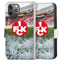 DeinDesign iPhone 12 Pro Handy Klapph&uuml;lle Handyh&uuml;lle aus Kunst Leder wei&szlig; Flip Case Official Licensed Product 1. Fc Kaiserslautern Stadium Sideflip mit Lasche