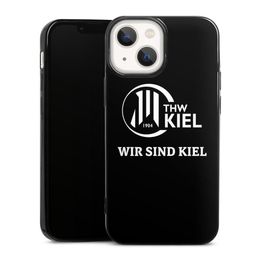 DeinDesign iPhone 13 Mini Handy Slim Case extra d&uuml;nn Silikon Handyh&uuml;lle schwarz H&uuml;lle Merchandise Handball Thw Kiel Silikon Slim Case