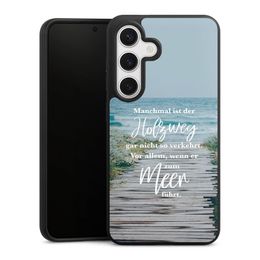 DeinDesign Galaxy S24 Handy PLA Handyh&uuml;lle Handyh&uuml;lle aus nachwachsenden Rohstoffen Organic Case Statement Beach Spruch Organic Case
