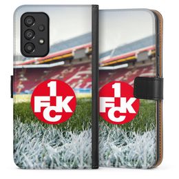 DeinDesign Galaxy A33 5G Handy Klapph&uuml;lle Handyh&uuml;lle aus Kunst Leder schwarz Flip Case Stadium 1. Fc Kaiserslautern Official Licensed Product Sideflip mit langer