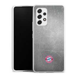 DeinDesign Galaxy A53 5G Handy Silikon H&uuml;lle Case wei&szlig; Handyh&uuml;lle Fc Bayern M&uuml;nchen Official Licensed Product Fcb Silikon Case