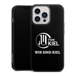 DeinDesign iPhone 13 Pro Handy Premium Silikon H&uuml;lle Handyh&uuml;lle schwarz Case Merchandise Handball Thw Kiel Silikon Premium Case