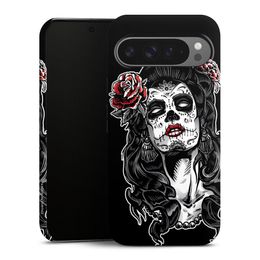 DeinDesign Google Pixel 9 Pro XL Handy Panzer Handyh&uuml;lle robuste Outdoor H&uuml;lle Schutzh&uuml;lle matt D&iacute;a De Los Muertos Rock 'N' Roll Totenkopf Tough Case