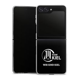 DeinDesign Galaxy Z Flip 5 Handy Hard Case Schutzh&uuml;lle transparent Smartphone Handy H&uuml;lle Thw Kiel Handball Merchandise Hard Case