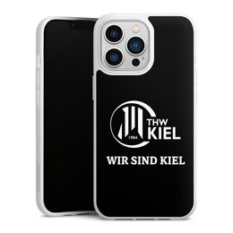 DeinDesign iPhone 13 Pro Handy Silikon H&uuml;lle Case wei&szlig; Handyh&uuml;lle Merchandise Handball Thw Kiel Silikon Case