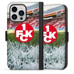 DeinDesign iPhone 13 Pro Handy Klapph&uuml;lle Handyh&uuml;lle aus Kunst Leder schwarz Flip Case Official Licensed Product 1. Fc Kaiserslautern Stadium Sideflip mit Lasche
