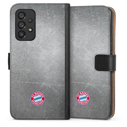 DeinDesign Galaxy A53 5G Handy Klapph&uuml;lle Handyh&uuml;lle aus Kunst Leder schwarz Flip Case Fc Bayern M&uuml;nchen Official Licensed Product Fcb Sideflip mit langer Lasche