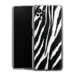 DeinDesign Xiaomi Redmi Note 10S Handy Silikon H&uuml;lle Case transparent Handyh&uuml;lle Zebra Fur Muster Silikon Case