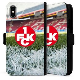 DeinDesign iPhone X Handy Klapph&uuml;lle Handyh&uuml;lle aus Kunst Leder schwarz Flip Case Official Licensed Product 1. Fc Kaiserslautern Stadium Sideflip mit langer 