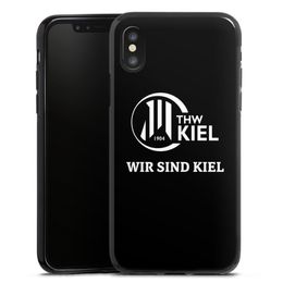 DeinDesign iPhone X Handy Silikon H&uuml;lle Case schwarz Handyh&uuml;lle Merchandise Handball Thw Kiel