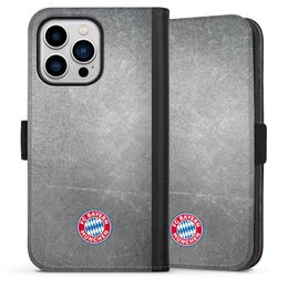 DeinDesign iPhone 13 Pro Handy Klapph&uuml;lle Handyh&uuml;lle aus Kunst Leder schwarz Flip Case Fcb Official Licensed Product Fc Bayern M&uuml;nchen Sideflip mit Lasche