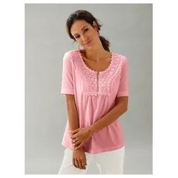Kurzarmshirt Inspirationen "Kurzarm-Shirt", Damen, Gr. 54, rosa (rosenquarz), 50% Baumwolle, 50% Modal, unifarben, Rundhals, Shirts