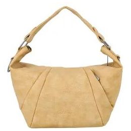 Henkeltasche Fritzi aus Preussen "Croissant Hobo", Herren, Gr. B/H/T: 13cm x 25cm x 30cm, beige, Polyurethan (PU), unifarben, Taschen, mit dekorativen Hardware-Schnallen an den Seiten
