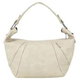 Henkeltasche Fritzi aus Preussen "Croissant Hobo", Herren, Gr. B/H/T: 13cm x 25cm x 30cm, wei&szlig;, Polyurethan (PU), unifarben, Taschen, mit dekorativen Hardware-Schnallen an den Seiten