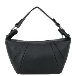 Henkeltasche Fritzi aus Preussen "Croissant Hobo", Herren, Gr. B/H/T: 13cm x 25cm x 30cm, schwarz, Polyurethan (PU), unifarben, Taschen, mit dekorativen Hardware-Schnallen an den Seiten