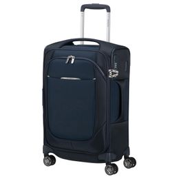 Weichgep&auml;ck-Trolley Samsonite "RE-LITE, verschiedene Gr&ouml;&szlig;en und Farben", Gr. B/H/T: 22cm x 55cm x 35cm 36 l, blau (midnight blau), Polyester, Koffer, mit arretierbarem und versenkbarem Druckknopf-Trolleysystem