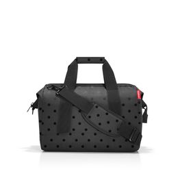 Reisetasche Reisenthel "Reisenthel allrounder M", Gr. B/H/T: 40cm x 33,5cm x 24cm, glossy dots schwarz, Polyester, gepunktet, Taschen Reisetasche, Ma&szlig;e f&uuml;r Handgep&auml;ck